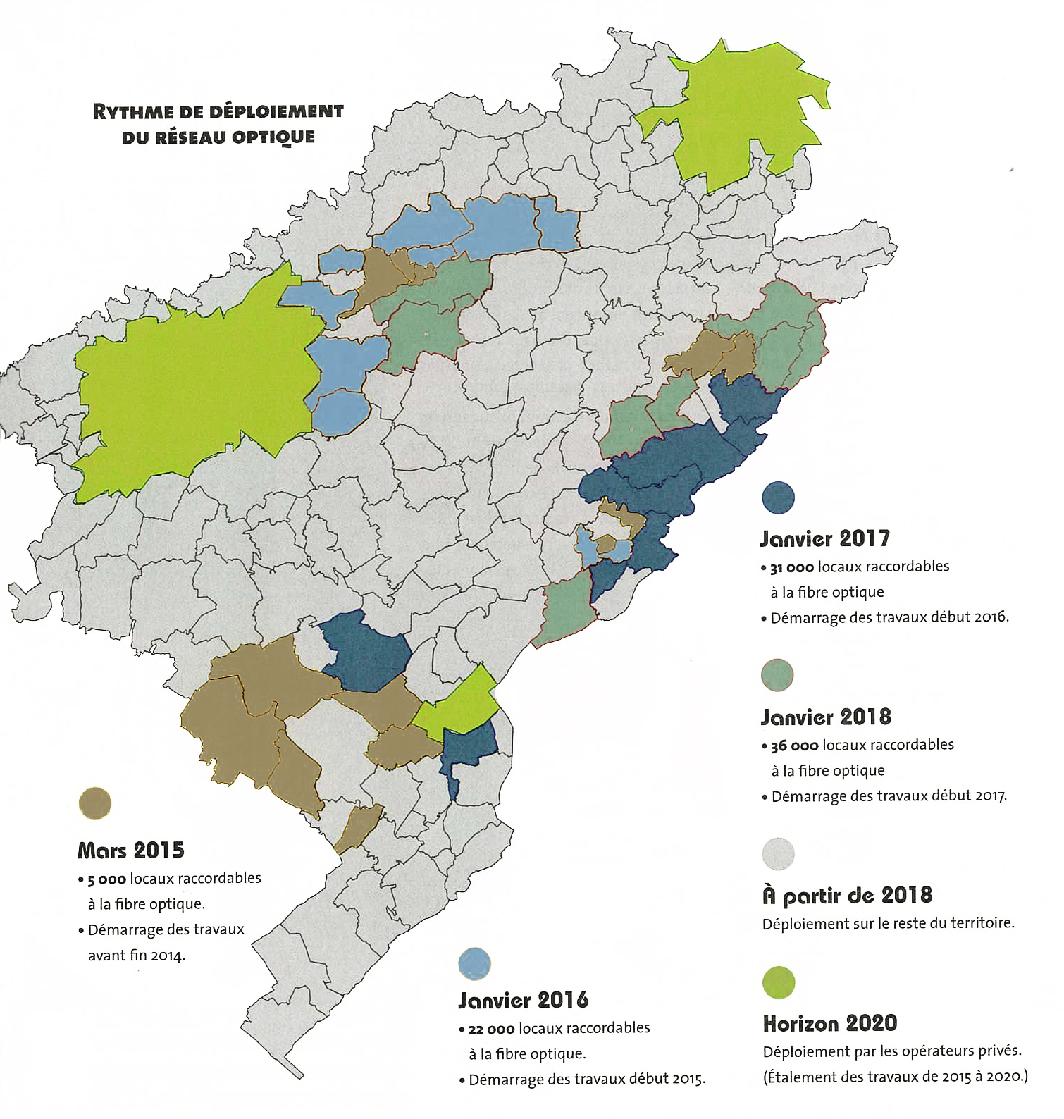 Carte du déploiement fibre optique dans le Doubs